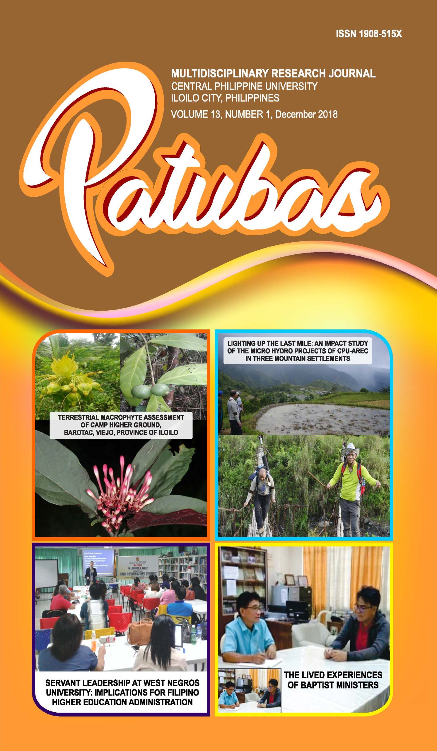 Patubas Volume 13, No.1, December 2018 – University Research Center